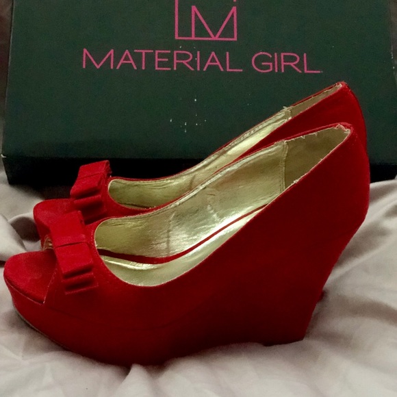 Material Girl | Shoes | Material Girl Red Wedge Heels | Poshmark